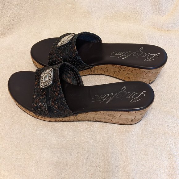 Brighton | Shoes | Brighton Hamlet Blackchocolate Woven Sandals | Poshmark